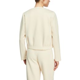 comma, COMMA Damen Kurzjacke, beige, Gr. 34, unifarben, Web, Obermaterial: 92% Polyester, 8% Elasthan, Jacken, aus weicher Scuba-Qualit&auml;t - elastisch