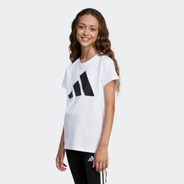 M&auml;dchen T-Shirt "ESSENTIALS KIDS", schwarz-wei&szlig;, Gr. 128, adidas Sportswear, Obermaterial: 100% Baumwolle, Shirts, f&uuml;r Kinder, mit