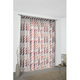 Vorhang WIRTH, B:132cm H:255cm, orange, Jacquard, Baumwolle, Polyester, Wohnzimmer, Gardinen, "Bray"