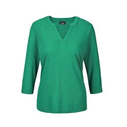 GOLDNER Damen Kurzarmshirt "Modisches 3/4-Arm-Oberteil", gr&uuml;n, Basic, Gr. 40, Obermaterial: 80% Polyester PES. 20% Viskose CV., Shirts, Flammen-Optik