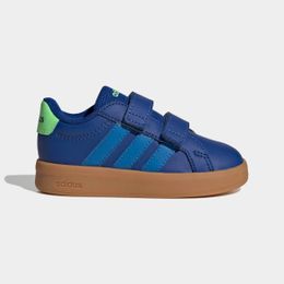 Kinder Sneaker "GRAND COURT 3.0 KIDS", adidas Sportswear, Gr. 24, blau, Synthetik, Textil, Schuhe, f&uuml;r Kinder