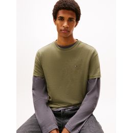 Tommy Jeans Herren T-Shirt "TJM XSLIM JASPE HTR TEE EXT"dunkelgr&uuml;nery htr, Gr. S, Single Jersey, Obermaterial: 60% Baumwolle, 40% Polyester, Shirts,