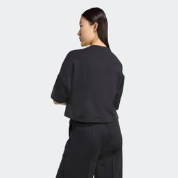 Damen T-Shirt "OFF PLACED 3-STRIPES", schwarz, Gr. XL, adidas originals, Obermaterial: 53% Baumwolle, 47% Polyester, Shirts, sportlicher Schnitt,