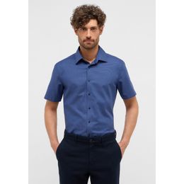 Eterna Herren Kurzarmhemd "SLIM FIT", blau, Gr. 40, 100% Baumwolle, Hemden, NON IRON (b&uuml;gelfrei)