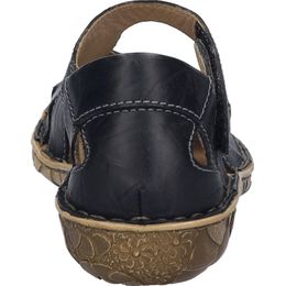 Josef Seibel Damen Sandale "Rosalie 03", Gr. 42schwarz, Leder, Schuhe, Komfortschuh, Halbschuh mit Blumenpr&auml;gung in der Laufsohle, G-Weite