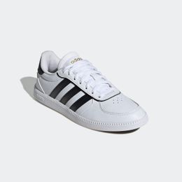 Damen Sneaker "BREAKNET SLEEK", adidas Sportswear, Gr. 38, schwarz-wei&szlig;, Synthetik, Schuhe, inspiriert vom Design des adidas handball spezial