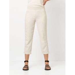 Toni Damen 3/4-Hose "Sue", beige, Gr. 38, Web, Obermaterial: 77% Baumwolle, 20% Polyamid, 3% Elasthan, Hosen, mit gestreiftem Bund