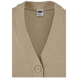 Urban Classics Damen Strickjacke "Urban Classics Damen Ladies Big Oversized Cardigan", beige, Gr. S, unifarben, 100% Baumwolle, Strickjacken