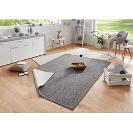 Teppich NORTHRUGS, B:80cm H:5mm L:150cm, grau, Kunstfaser, Wohnzimmer, Teppiche, "Miami Wendeteppich", In-& Outdoor, Wetterfest, Balkon, L&auml;ufer,