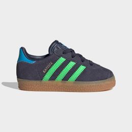 Kinder Sneaker "GAZELLE COMFORT CLOSURE ELASTIC LACES KIDS", adidas originals, Gr. 27, blau, Leder, Synthetik, Schuhe, f&uuml;r Kinder