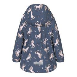 name it M&auml;dchen Outdoorjacke "NMFMAXI JACKET LI AOP NOOS", blau, Gr. 86, bedruckt, Web, Obermaterial: 100% Polyester, Jacken
