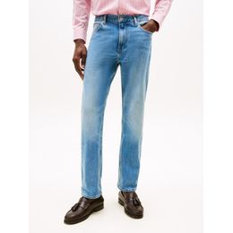 Tommy Hilfiger Herren Straight-Jeans, blau, Gr. 38, Denim/Jeans, Obermaterial: 99% Baumwolle, 1% Elasthan, Jeans, in blauer Waschung