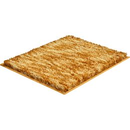 Badematte Grund, H:27mm, gelb, Polyester, Badematten, "Mirage", besonders dichter Flor, Badematte in Melange-Optik