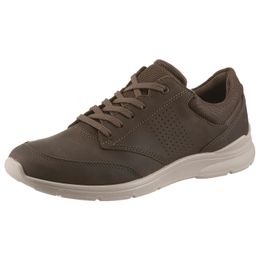 Ecco Herren Sneaker "IRVING", Gr. 46, braun, Nubukleder, Textil, Schuhe, mit wei&szlig;er Laufsohle, Freizeitschuh, Halbschuh, Schn&uuml;rschuh