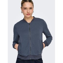 Only Damen Sweatjacke "ONLJOYCE L/S BOMBER SWT NOOS"ombre blau, Gr. S, Rautenmuster, unifarben, Sweatware;Steppware, Obermaterial: 100% Polyester,