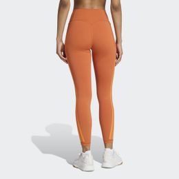 Damen Trainingstights "OPTIME WORKOUT 3-STREIFEN 7/8 LEGGINGS", orange, Gr. XL, adidas Performance, Obermaterial: 73% Polyester, 27% Elasthan, Hosen