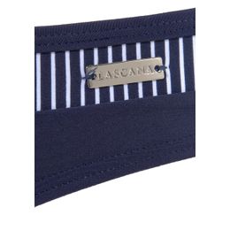 Lascana Damen B&uuml;gel-Bikini, blau, Gr. 40, gestreift, unifarben mit Farbeinsatz, Polyamid, Bikini-Sets, mit gestreiften Eins&auml;tzen