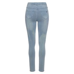 Arizona Damen Jogg Pants "High Waist", blau, Basic, Gr. 52, Jersey, Obermaterial: 62% Baumwolle, 28% Polyester, 10% Elasthan, Jeans, extra-eng