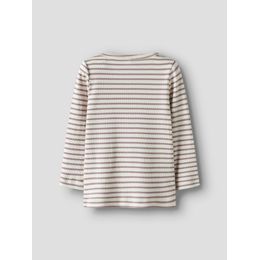 name it M&auml;dchen Langarmshirt "NMNBANI LS XSL TOP NOOS", lila, Gr. 98, geringelt, gestreift, Jersey, Obermaterial: 57% Baumwolle, 38% Modal, 5%