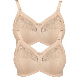 Anita Damen Entlastungs-BH "2er Pack Komfort BH ohne B&uuml;gel Safina", Gr. 85, beige, Obermaterial: 50% Polyamid PA. 25% Polyester PES. 10% Elasthan EL.