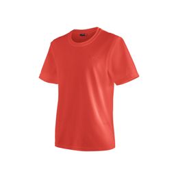 Maier Sports Herren Funktionsshirt "Walter", rot, Gr. S, 100% Polyester, Shirts, Herren T-Shirt, rundhals pique Outdoorshirt, schnelltrocknend