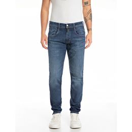 Replay Herren Slim-fit-Jeans "Anbass", blau, Gr. 30, Denim/Jeans, Obermaterial: 99% Baumwolle, 1% Elasthan, Jeans