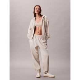 Damen Sweathose "MONOLOGO FRENCH TERRY JOGGER", beige, Gr. XL, Calvin Klein Jeans, Jersey, Obermaterial: 86% Baumwolle, 14% Polyester, Hosen