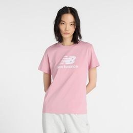 New Balance Damen T-Shirt "SPORT ESSENTIALS JERSEY LOGO T-SHIRT", rosa, Gr. M, Obermaterial: 100% Baumwolle, Shirts, Kurzarm, Rundhalsausschnitt, aus