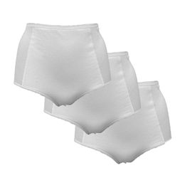 MY BASIC Damen Slip, Gr. M, wei&szlig;, Obermaterial: 95% Baumwolle, 5% Elasthan, unifarben, Unterhosen, basic, eng, elastisch, bequem, weich, mit Bund,