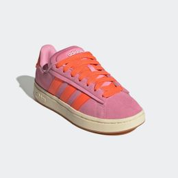 Damen Sneaker "GRAND COURT ALPHA", adidas Sportswear, Gr. 41, orange, Leder, Textil, Schuhe, inspiriert vom Design des adidas campus 00