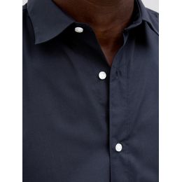 Jack & Jones JACK & JONES Herren Kurzarmhemd "JJJOE SHIRT SS PLAIN", schwarz, Gr. S, unifarben, Web, Obermaterial: 65% Polyester, 35% Baumwolle, Hemden