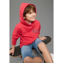 H.I.S. H.I.S Jungen Kapuzensweatshirt "Kapuzenhoodie mit Logoprint f&uuml;r Jungen", rot, Gr. 176, bedruckt, angeraute Sweatware, Obermaterial: 60% Baumwolle,