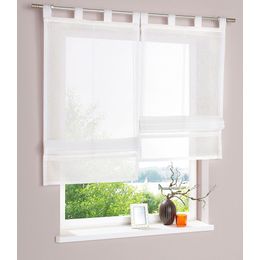 Raffrollo OTTO HOME, B:45cm H:140cm, wei&szlig;, Voile, Obermaterial: 100% Polyester, K&uuml;che, Raffrollos, "Regina", Transparent, Voile, Polyester,
