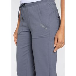 Kangaroos Damen Jogginghose, grau, Gr. 48, bedruckt, unifarben, Sweatware, Obermaterial: 95% Baumwolle, 5% Elasthan, Hosen, mit gro&szlig;en Taschen