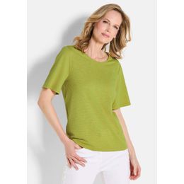 GOLDNER Damen Kurzarmshirt "Halbarm Jersey-Shirt, U-Boot-Ausschnitt", gr&uuml;n, Modisch, Gr. 40, Obermaterial: 96% Polyester PES. 4% Elasthan EL.,