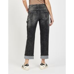 Gang Damen Straight-Jeans "94THELMA WORKER", grau, Gr. 33, Denim/Jeans, Obermaterial: 91% Baumwolle, 7% Polyester, 2% Elasthan, Jeans, mit