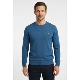 Fynch-Hatton Herren Strickpullover "Fynch-Hatton Langarmpullover", blau, Gr. L, unifarben, Strick, Obermaterial: 100% Baumwolle, Pullover, mit