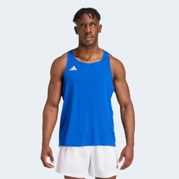 Herren Lauftop "ADIZERO ESSENTIALS RUNNING SINGLET", blau, Gr. XL, adidas Performance, Obermaterial: 100% Polyester, Tops