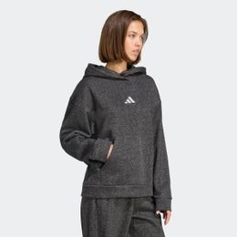 Damen Kapuzensweatshirt "ALL SZN HOLIDAY GLITTER FLEECE LOOSE HOODIE", grau, Gr. XS, adidas Sportswear, Obermaterial: 68% Baumwolle, 18% Polyester,