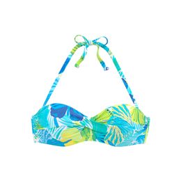 Sunseeker Damen B&uuml;gel-Bandeau-Bikini-Top, blau, Gr. 36, bedruckt, Microfaser, Polyamid, Bikini-Oberteile, mit Schmetterling-Design