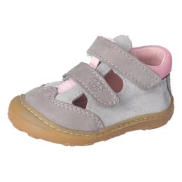 Baby Lauflernschuh "Ebi WMS: mittel", Pepino BY RICOSTA, Gr. 21, grau, Leder, Textil, Schuhe, Klettschuh, Lederinnensohle, Gr&ouml;&szlig;enschablone zum