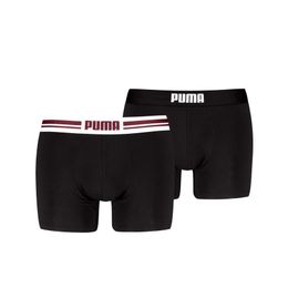 Puma Herren Boxershorts "Puma MEN EVERYDAY PLACED LOGO BOXERS 2P", Gr. M, schwarz, Obermaterial: 95% Baumwolle, 5% Elasthan, Unterhosen, mit