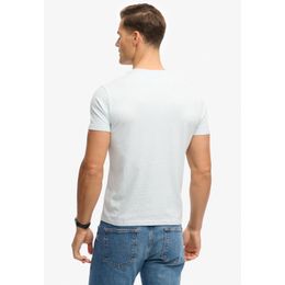 Superdry Herren Rundhalsshirt "ESSENTIAL LOGO EMB TEE", wei&szlig;, Gr. XL, meliert, Single Jersey, Obermaterial: 100% Baumwolle, Shirts, aus Baumwolle und