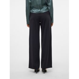 V&eacute;ro Moda VERO MODA Damen Schlupfhose "VMBERLIN ZAMIRA MW WIDE PANT NOOS", blau, Gr. XS, unifarben, Milano Rib, Obermaterial: 95% Polyester, 5% Elasthan,
