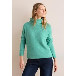 Cecil Damen Rollkragenpullover, gr&uuml;n, Gr. XL, unifarben, Web, 37% Baumwolle, 34% Polyacryl, 26% Polyester, 3% Elasthan, Pullover, aus softem