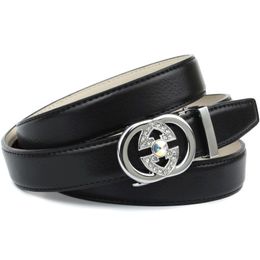 Anthoni Crown Damen Lederg&uuml;rtel, schwarz, Gr. 90, unifarben, Leder, G&uuml;rtel, Eleganter Klassiker in schwarz mit Glitzersteinen