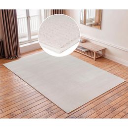 Teppich OTTO HOME, B:60cm H:12mm L:90cm, beige, Kunstfaser, Wohnzimmer, Teppiche, "Ariano, dezenter Glanz mit Hoch-Tief-Struktur", Vintage Design,