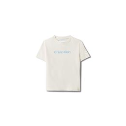 M&auml;dchen T-Shirt "LOGO T-SHIRT", beige, Gr. 10, Calvin Klein Jeans, unifarben, Single Jersey, Obermaterial: 100% Baumwolle, Shirts, Regular fit, mit