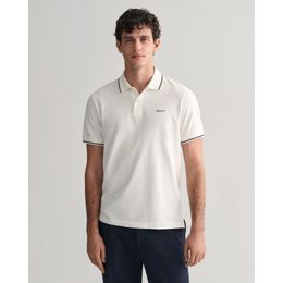 Gant Herren Poloshirt "TIPPING SS PIQUE POLO", wei&szlig;, Gr. M, Jersey, Obermaterial: 100% Baumwolle, Shirts