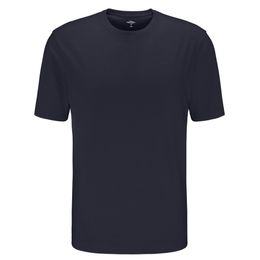 Fynch-Hatton Herren T-Shirt "Fynch-Hatton Basic T-Shirt", blau, Gr. L, bestickt, unifarben, Single Jersey, Obermaterial: 100% Baumwolle, Shirts,